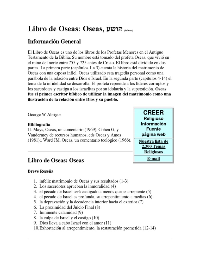 Libro de Oseas | PDF | David | Solomons