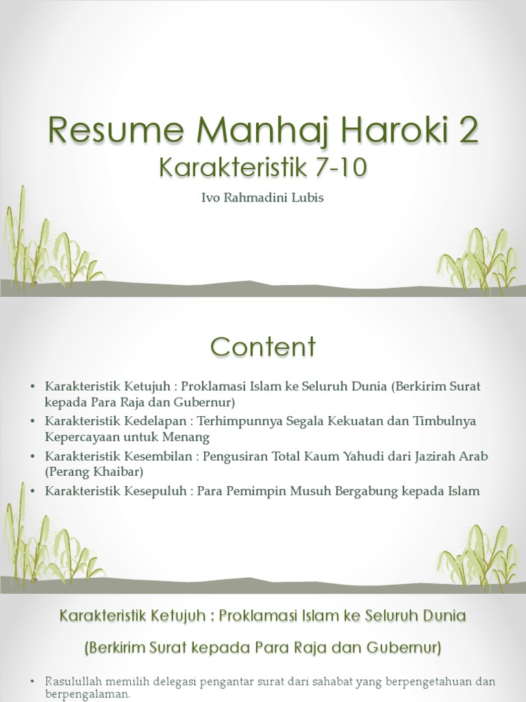 Resume Manhaj Haraki 2 | PDF