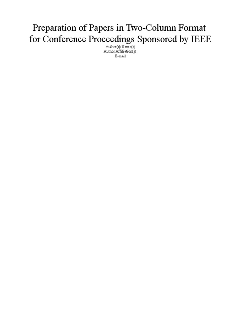 Preparation of Papers in Two-Column Format For Conference Proceedings ...