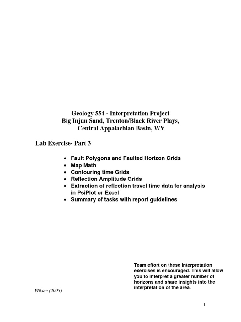 Geology 554 - Interpretation Project Big Injun Sand, Trenton/Black ...