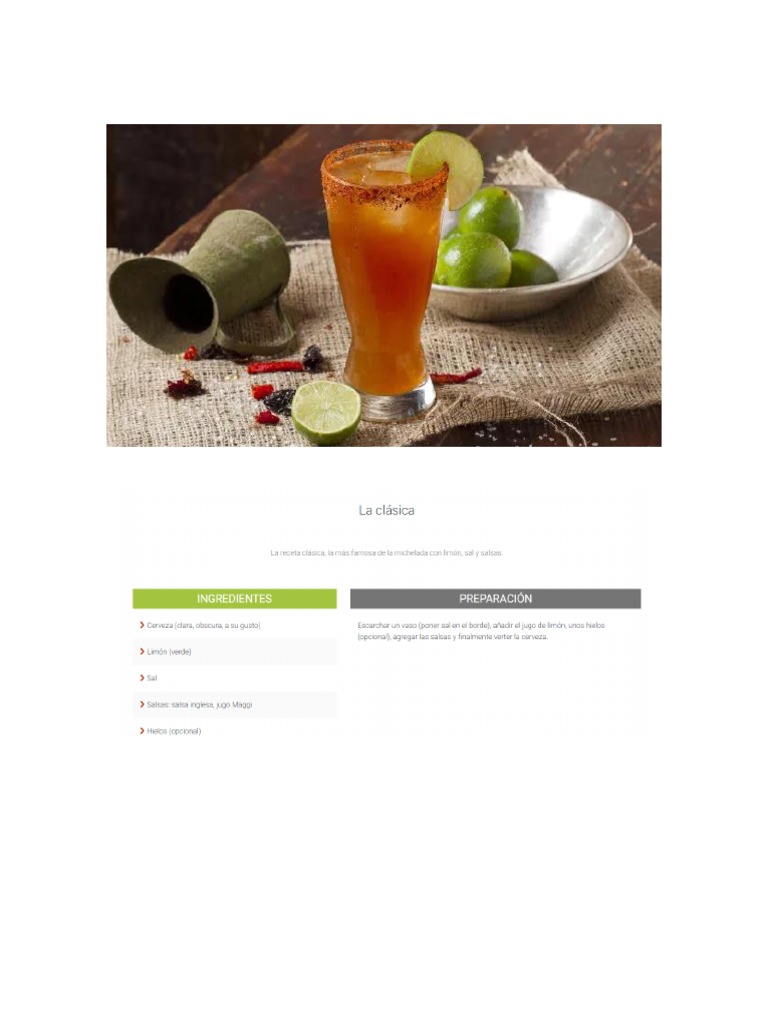 Recetas Variadas de Micheladas | PDF | Malteada | Helado