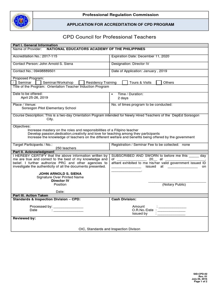 CPD 6 Application Form | PDF | Identity Document | Government