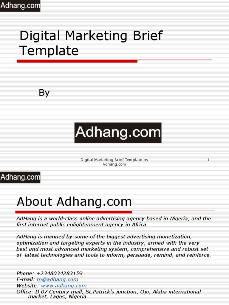 Digital Marketing Brief Template | PDF | Digital Marketing | Advertising