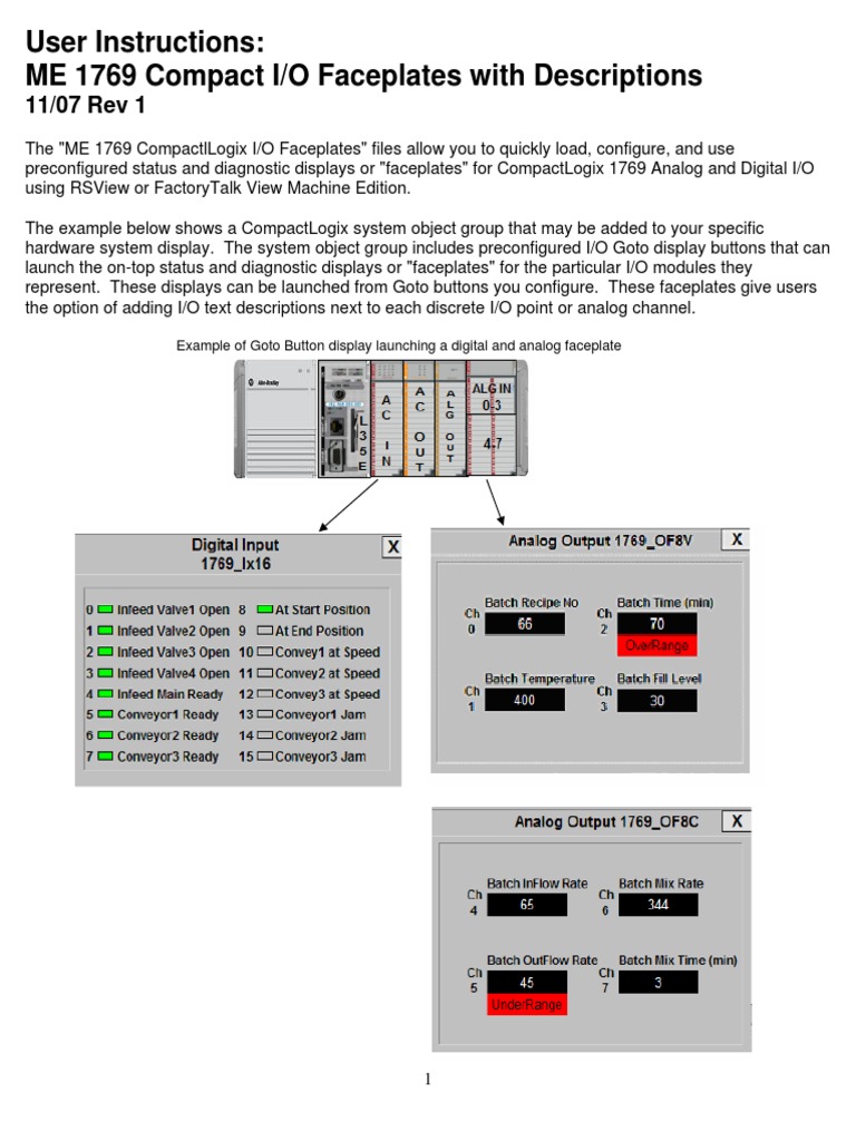 ME 1769 Digital&Analog Faceplate User Instructions | PDF | Double Click ...