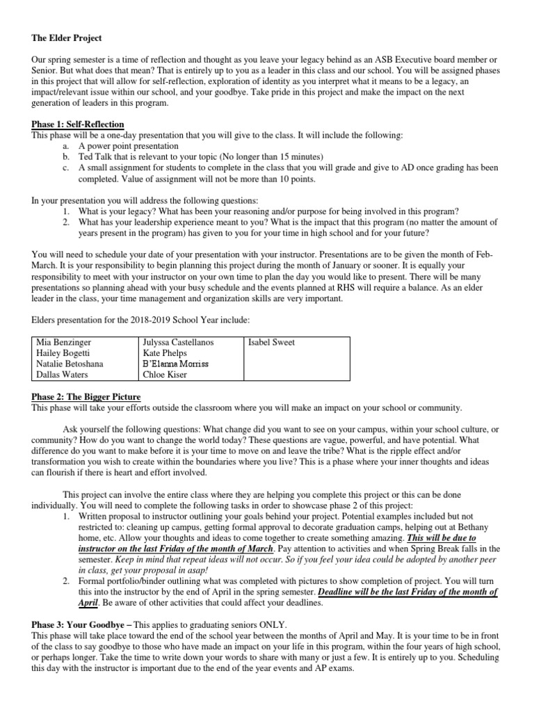 The Elder Project | PDF | Communication | Learning