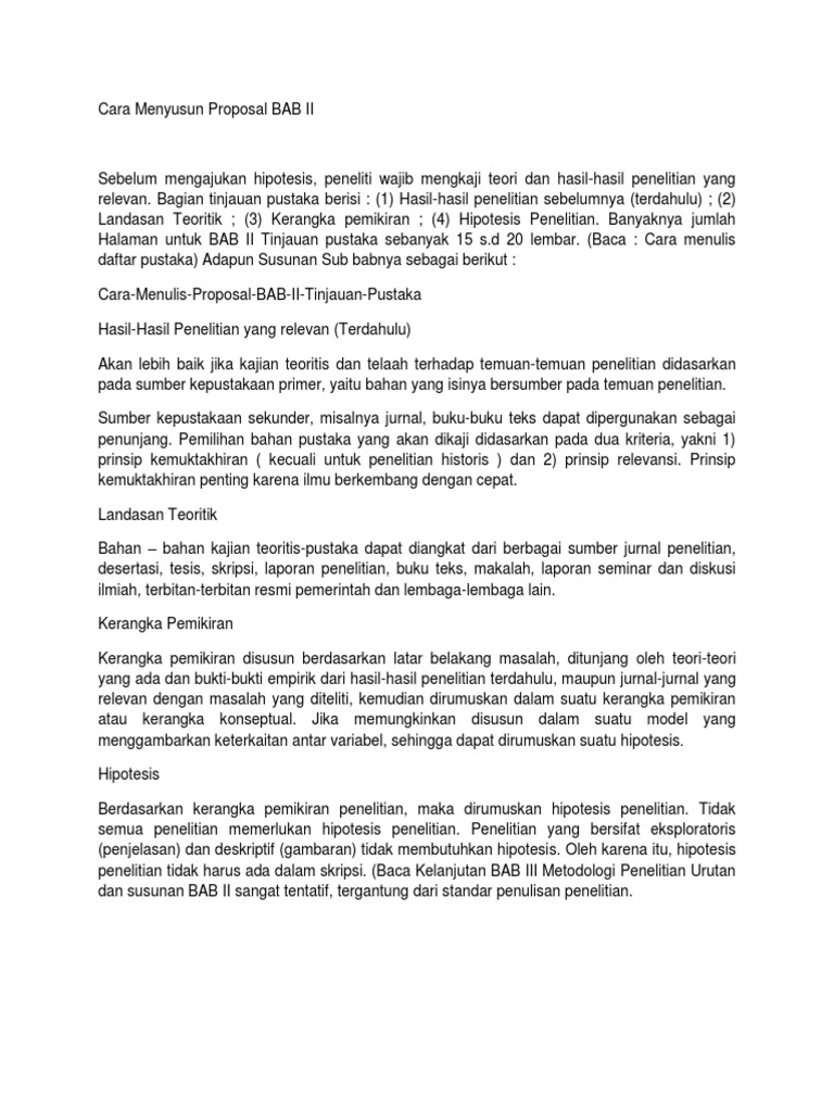 Susunan BAB II | PDF