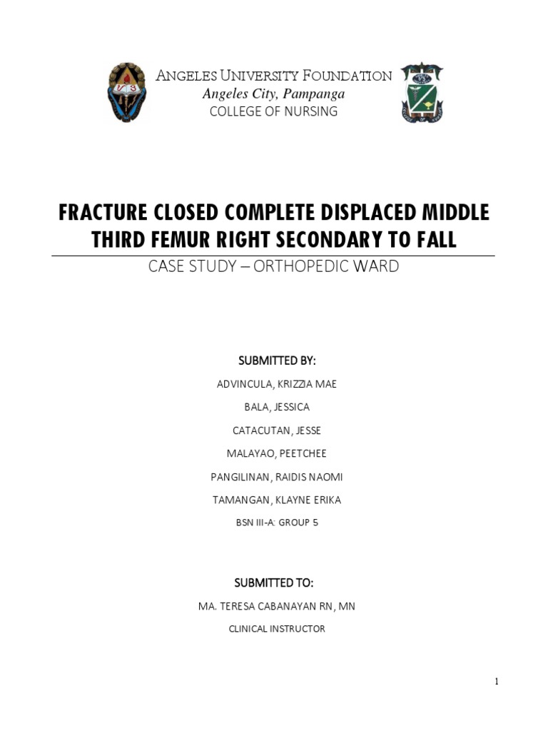 Fracture Closed Complete Displaced Middle Third Femur Right Secondary ...