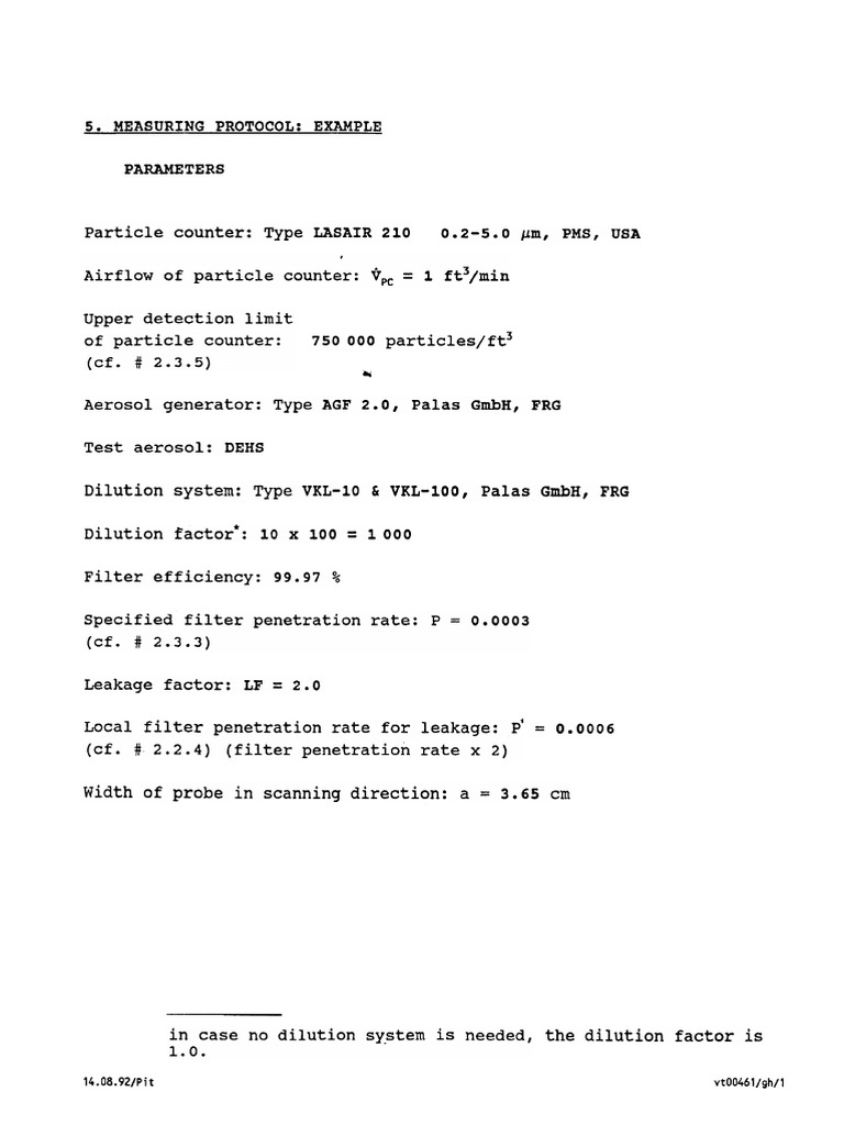 Hepa Filter Integrity Test | Download Free PDF | Aerosol | Velocity