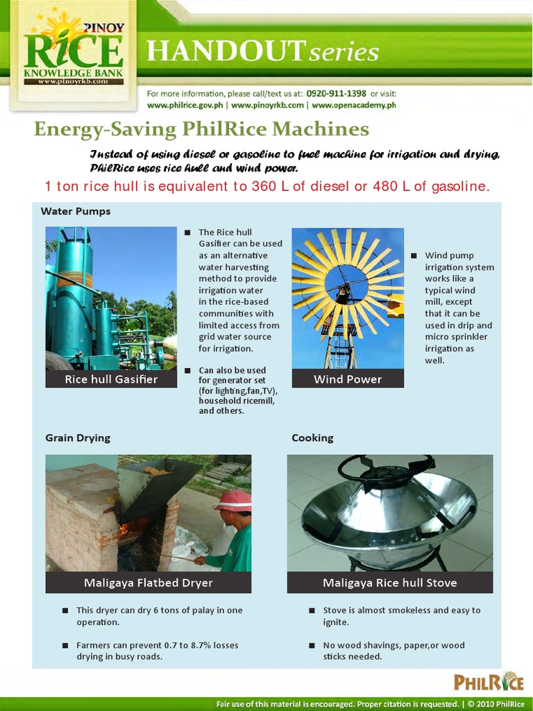 Energy Saving Philrice Machines | PDF