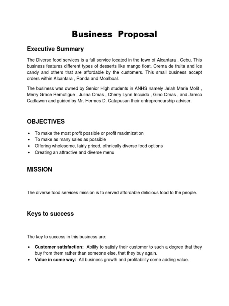 Business Proposal: Executive Summary | PDF