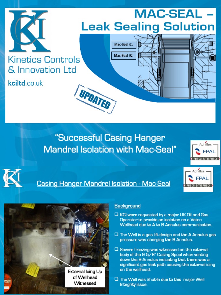 KCI Casing Hanger Mandrel Seal Isolation With Mac Seal | PDF