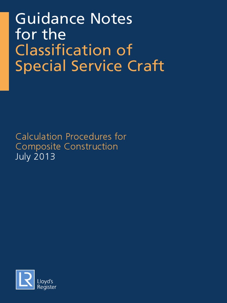 Guidance Notes For The Classification of Special Service Craft ...