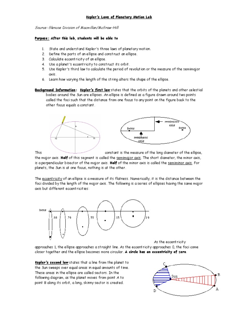 4 Kepler Lab | PDF | Orbit | Ellipse