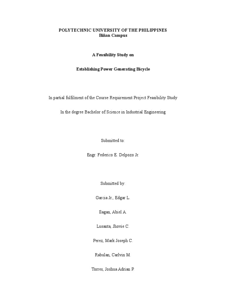Feasibility Study | PDF | Survey Methodology | Brake