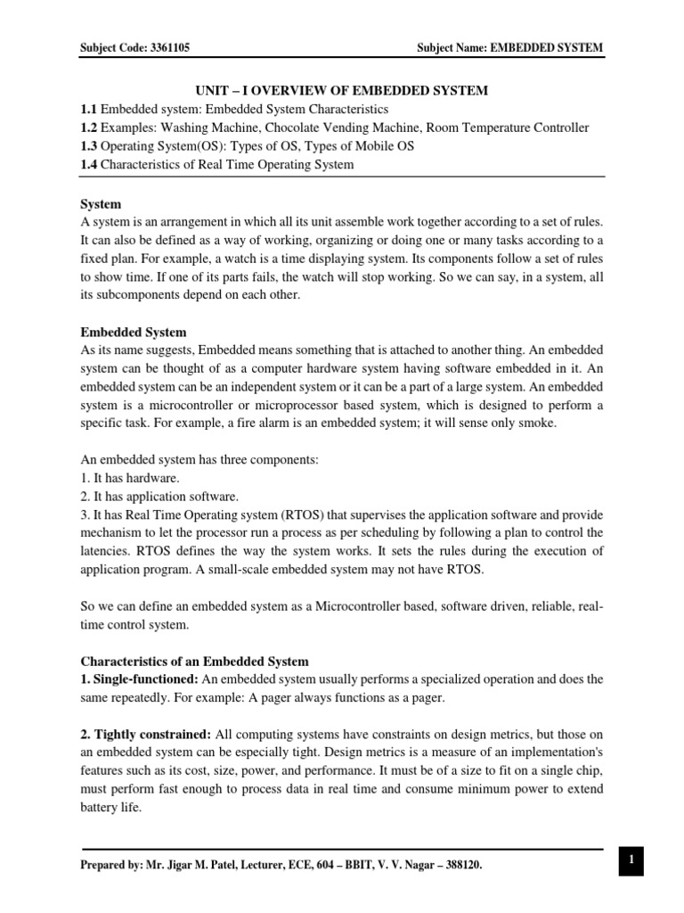 Embedded System | PDF | Microcontroller | Embedded System Embedded System | PDF | Microcontroller | Embedded System