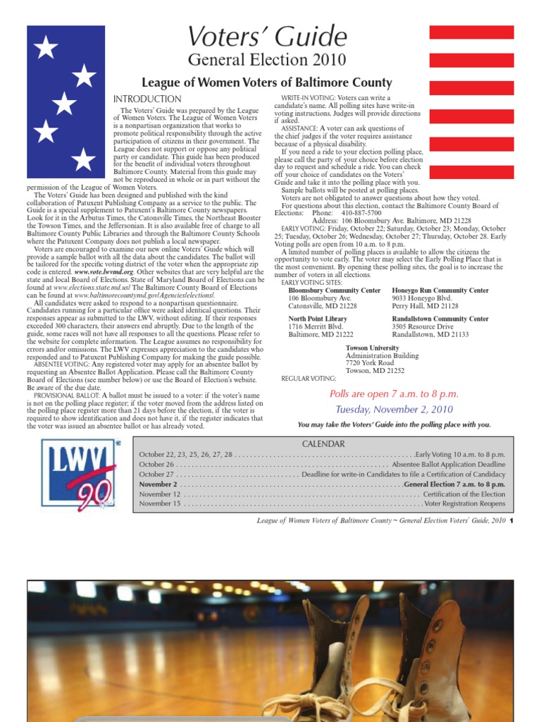 Baltimore County General Election Voters' Guide | PDF | Voting ...