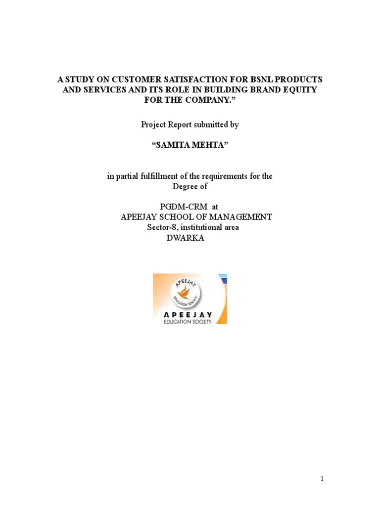 Bsnl-Project - Doc Original | PDF | Brand | Cellular Network