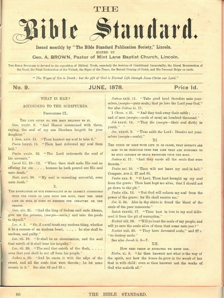 Bible Standard June 1878 | PDF | Jesus | Religious Belief And Doctrine