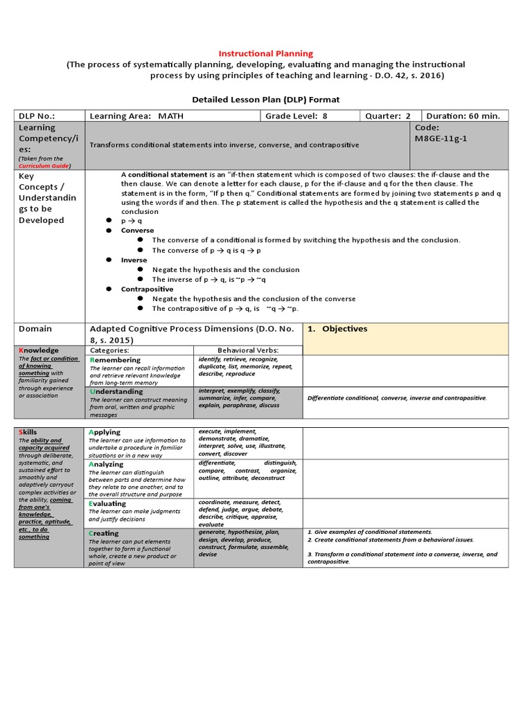Conditional Statements in Geometry | PDF | Value (Ethics) | Lesson Plan