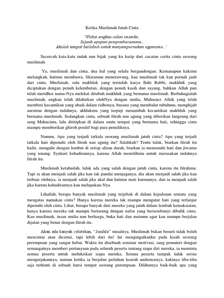 Ketika Muslimah Jatuh Cinta Pdf