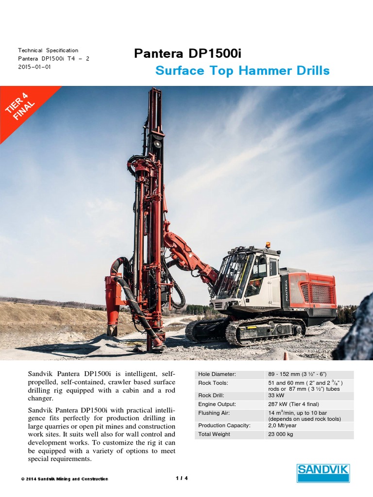Spec Pantera Dp1500i t4 2 Web | Drilling Rig | Drill
