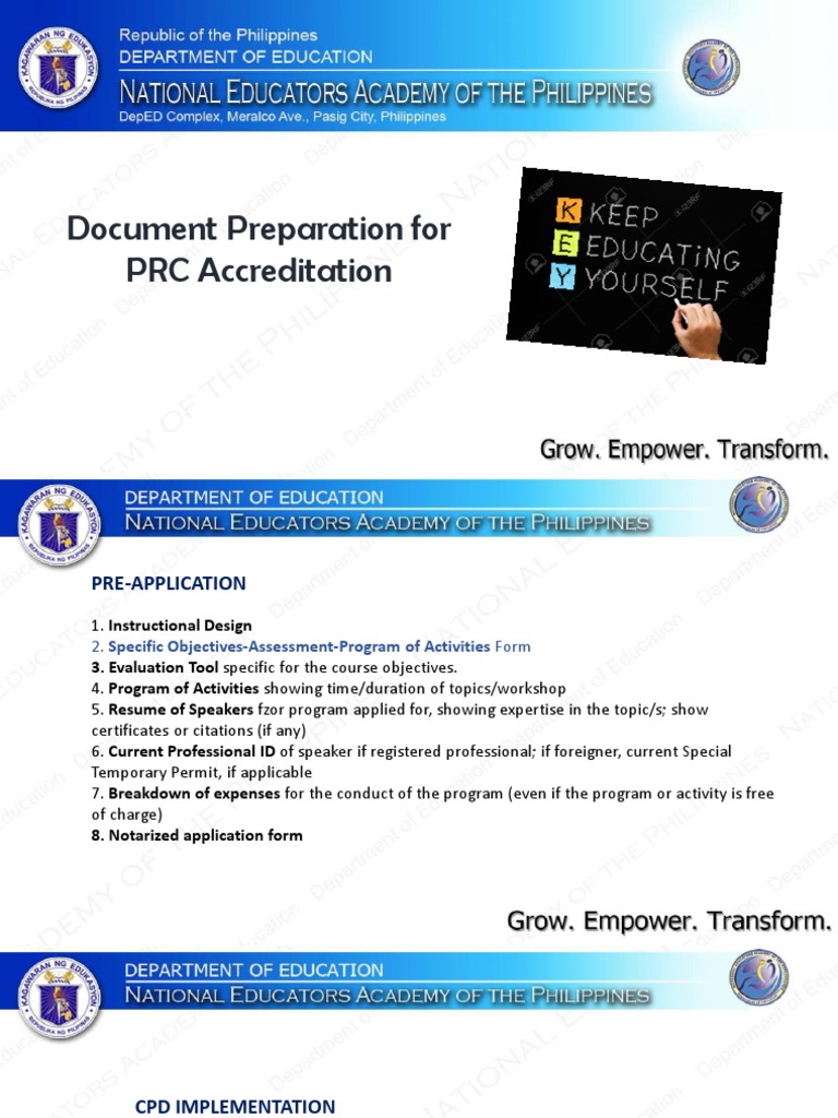 CPD 1 Orientation - Instructions On PRC Application | PDF