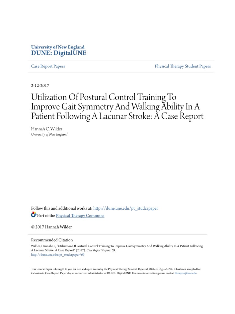 Utilization of Postural Control Training To Improve Gait Symmetry | PDF ...