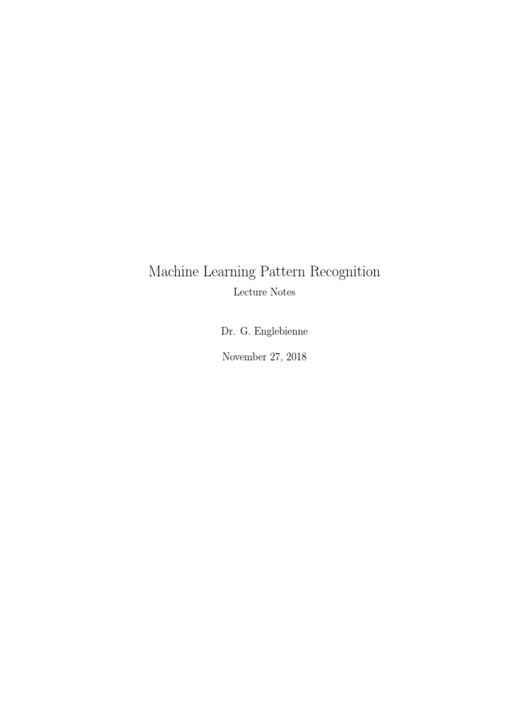 Machine Learning Notes | PDF | Matrix (Mathematics) | Vector Space