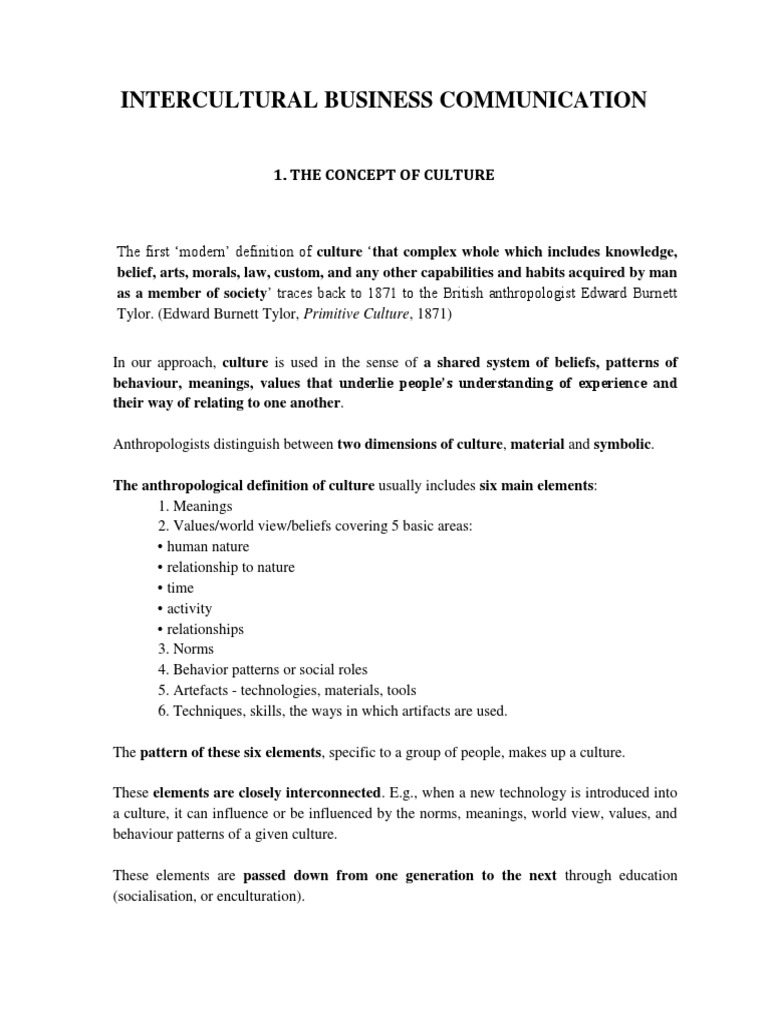 Intercultural Business Communication - Master SH | PDF | Nonverbal ...