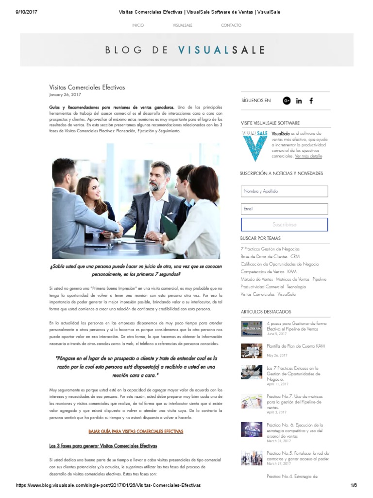 Visitas Comerciales Efectivas | PDF | Planificación | Marketing