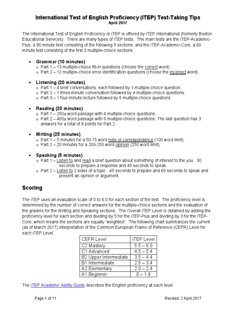 ITEP Test-Taking Tips 2017 April | Multiple Choice | Question
