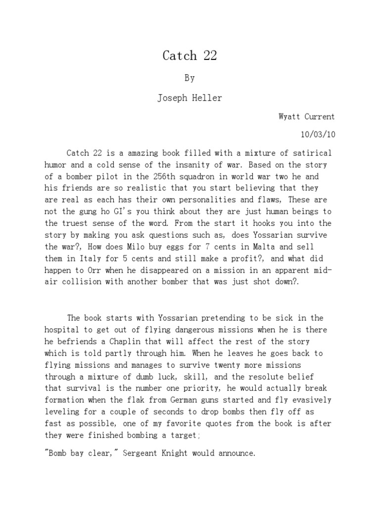 Catch 22: by Joseph Heller | PDF