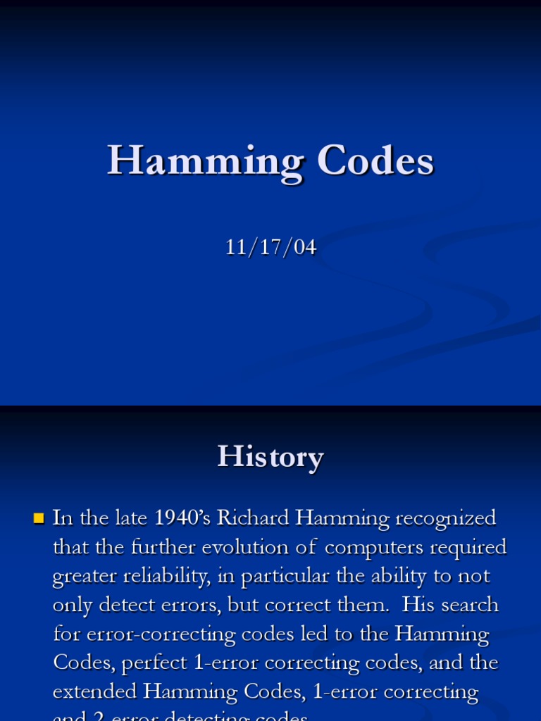 Hamming Codes | PDF | Discrete Mathematics | Telecommunications Engineering