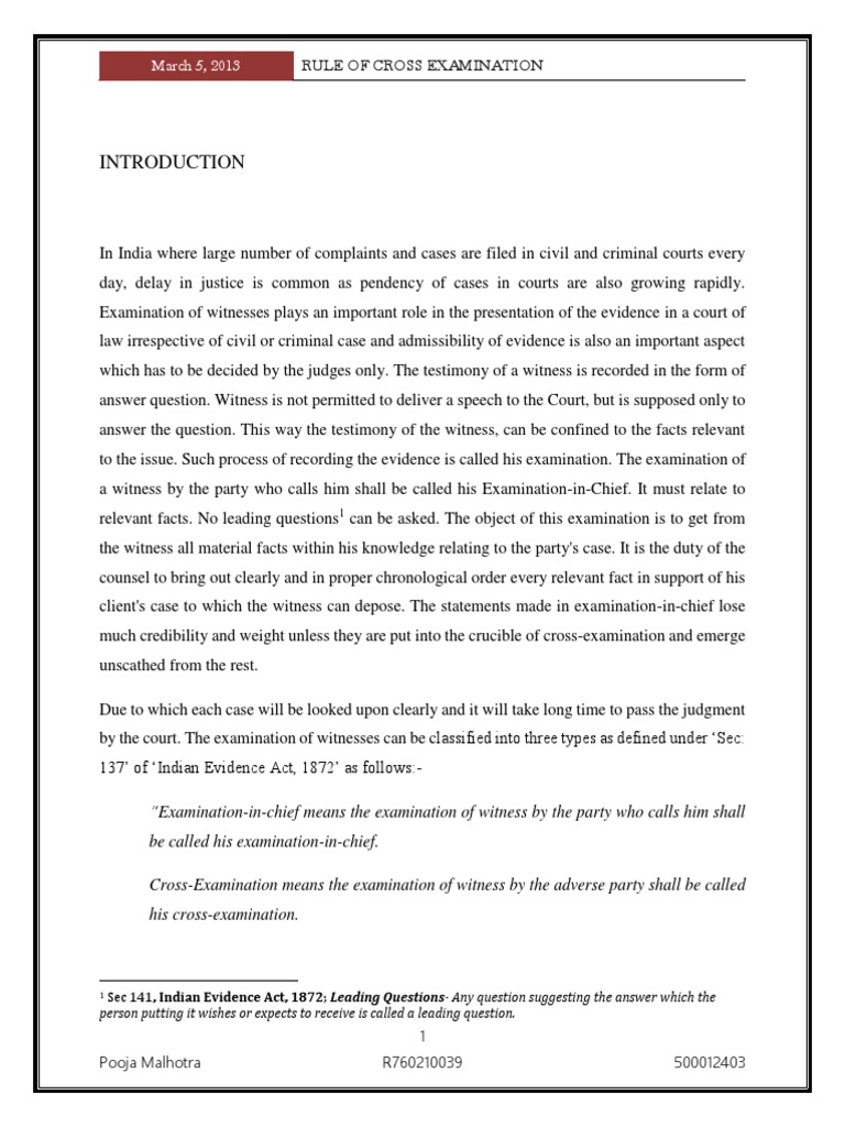 Understanding Cross-Examination in Law | PDF | Cross Examination | Witness