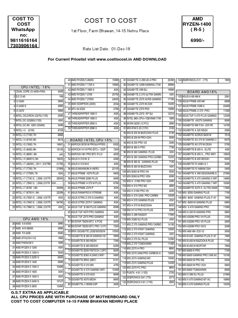 Computer Hardware Price List 2018 | PDF | Solid State Drive | Advanced ...