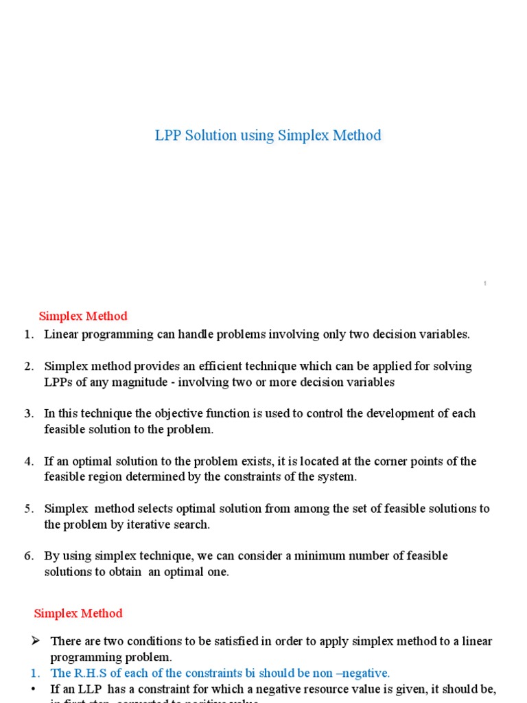 LPP Solution Using Simplex Method | PDF | Mathematical Optimization ...