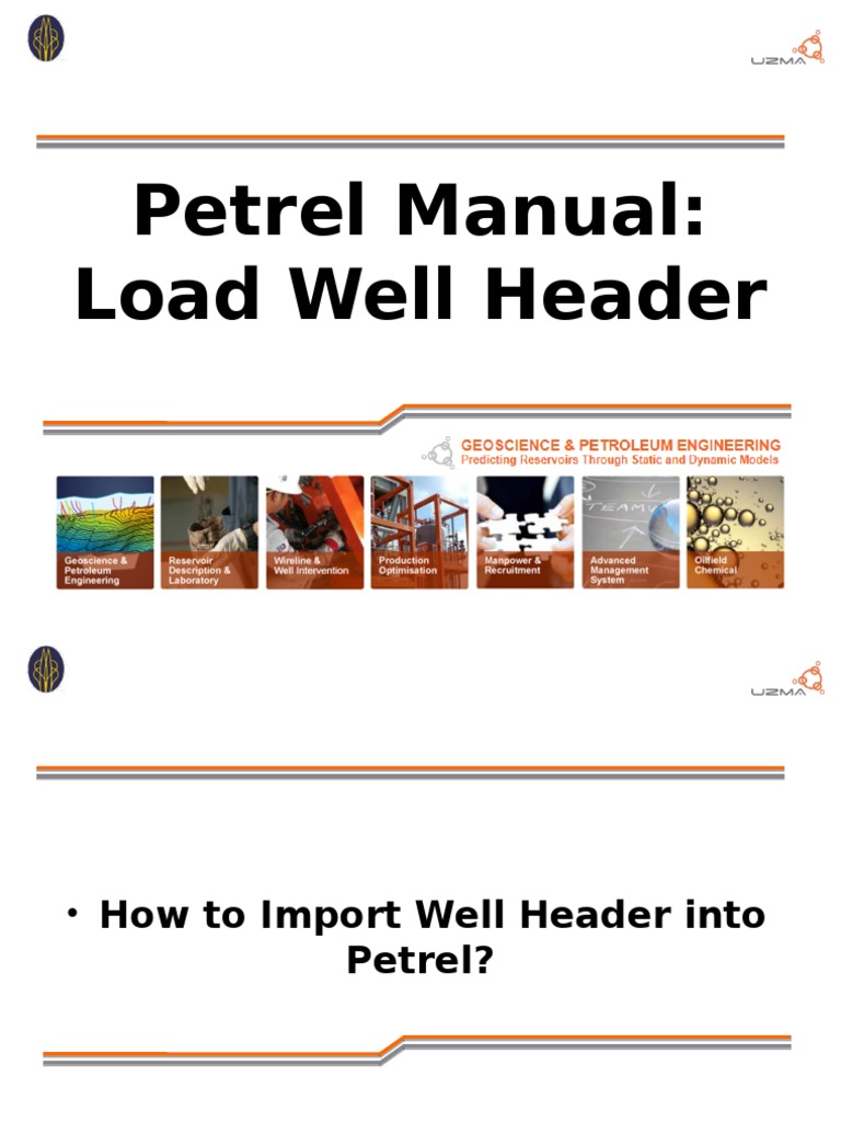 Petrel Manual: Load Well Header | PDF