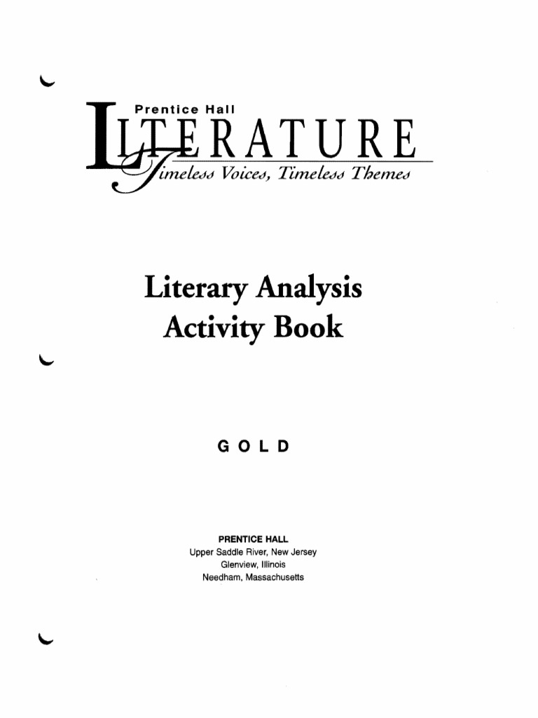 Literary Analysis Activity Book | PDF | Narration | Irony