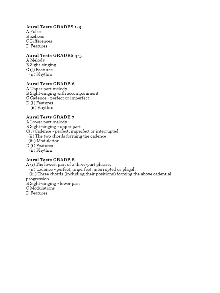 Aural Test Guide for Music Students | PDF