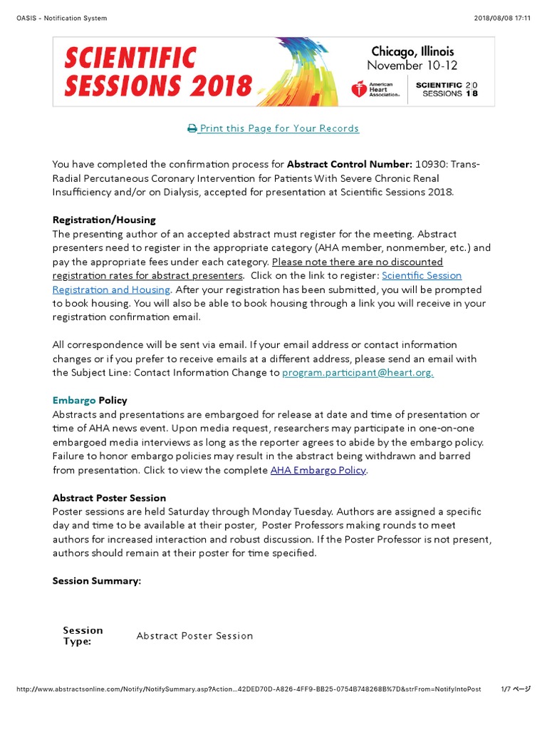 OASIS - Notification System TRIHD | PDF | Angiography | Cardiovascular ...