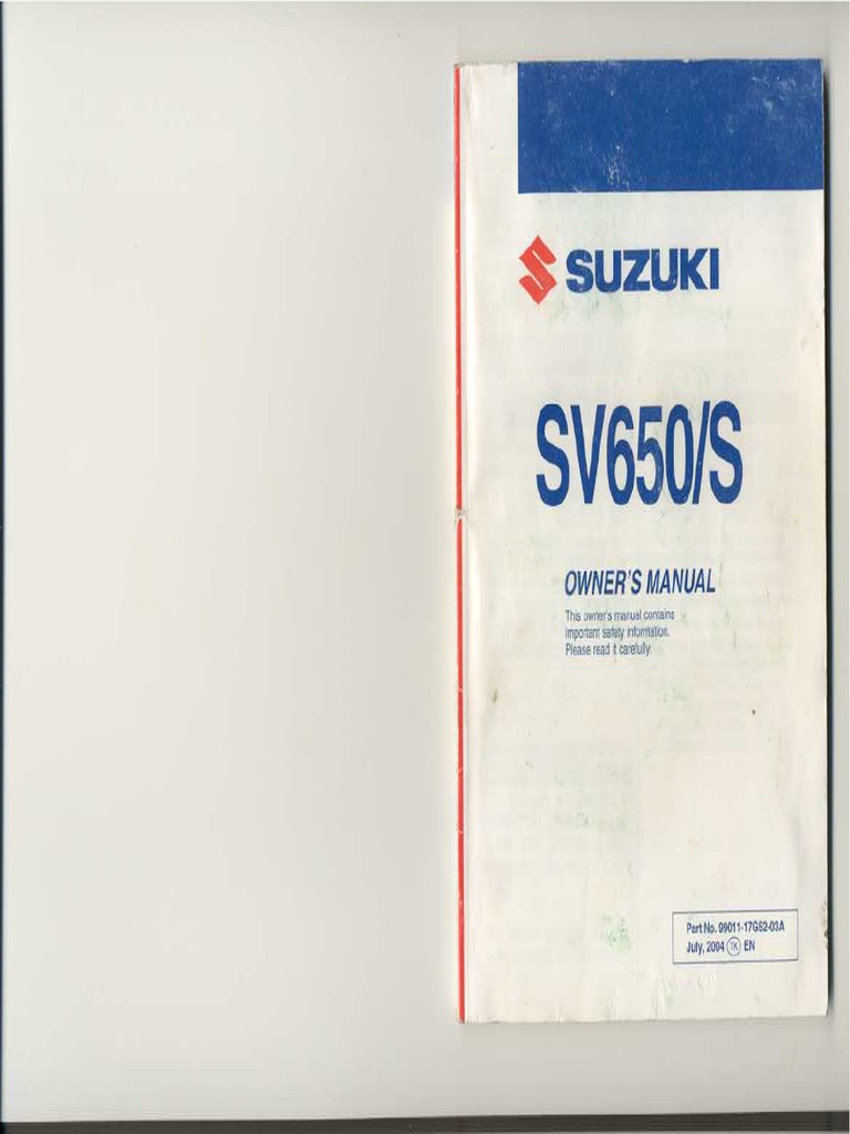 SV650 User Manual PDF | PDF