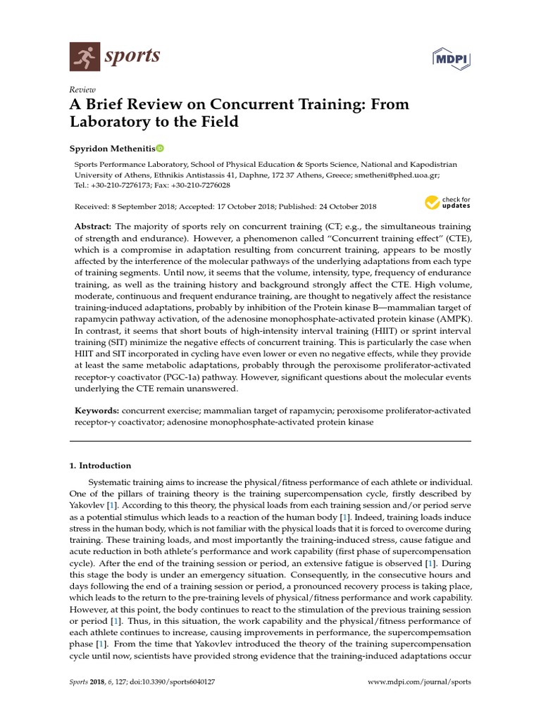 Sports: A Brief Review On Concurrent Training: From Laboratory To The ...