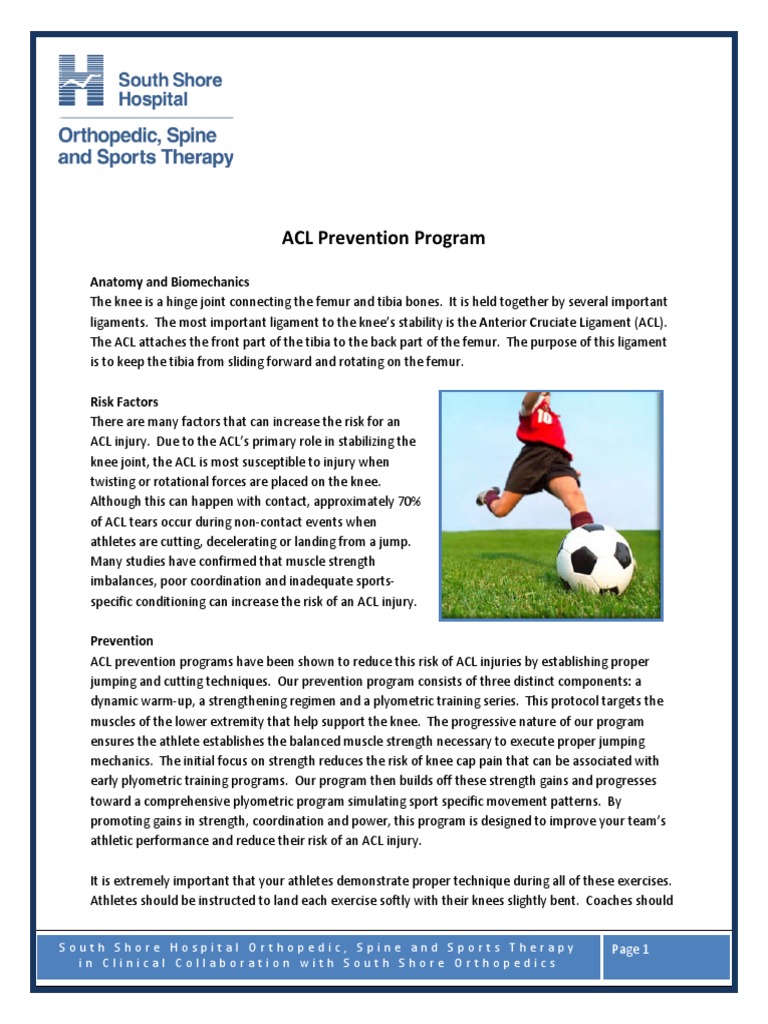 ACL Prevention Program | Download Free PDF | Musculoskeletal System ...