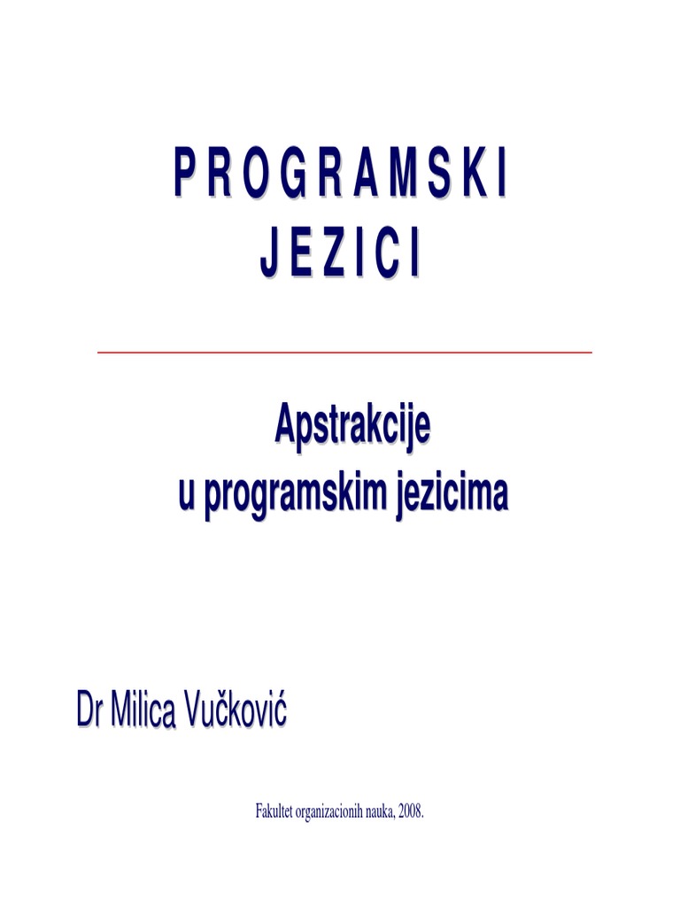 Programski Jezici - Apstrakcije | PDF