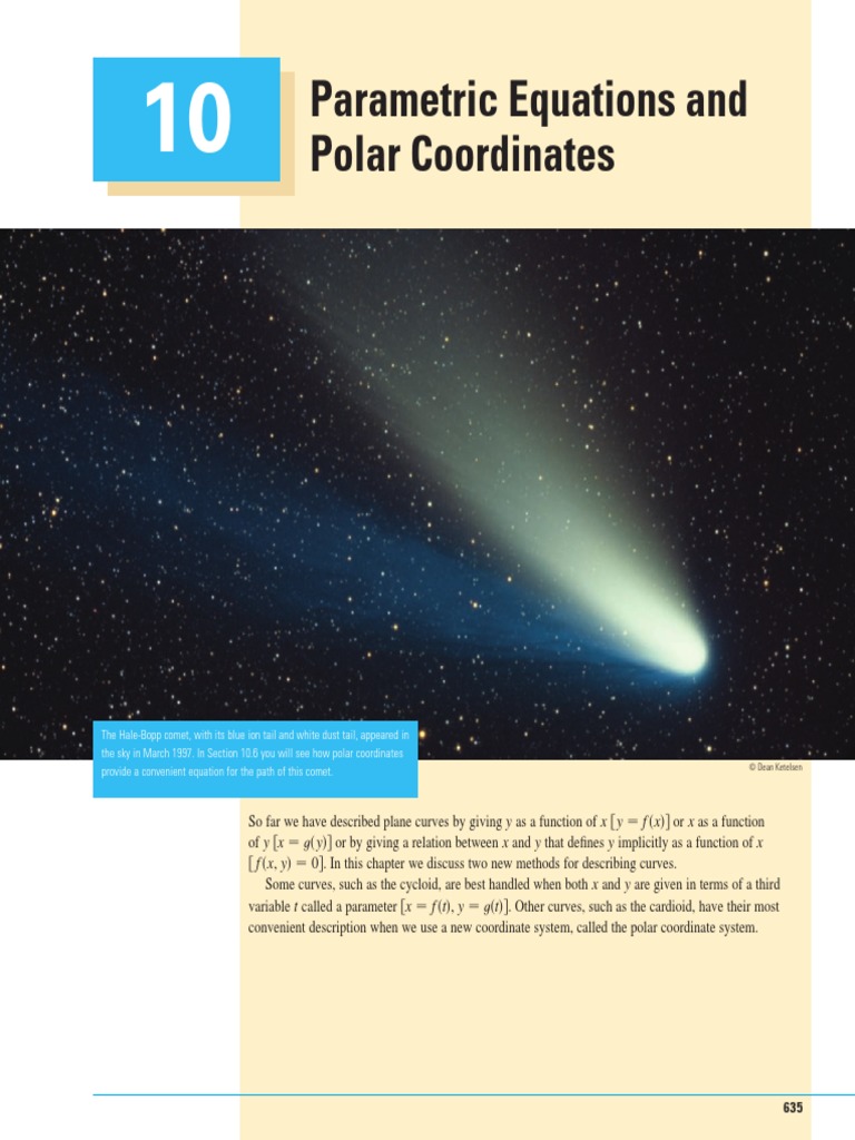 10-Parametric Equations and Polar Coordinates | PDF | Equations ...