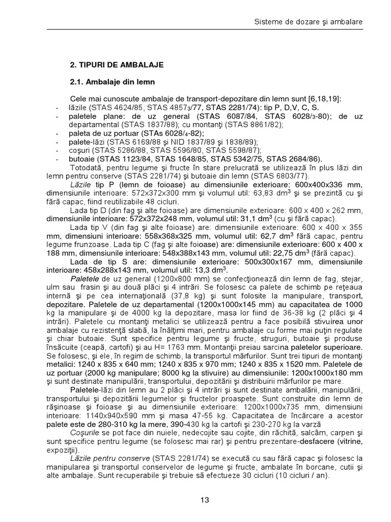 Cap-2 Tipuri de Ambalaje PDF | PDF