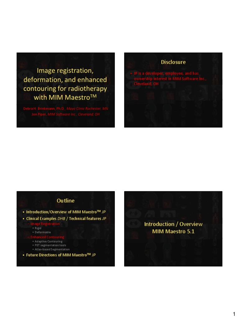 Image registration and enhanced contouring with MIM Maestro | PDF ...