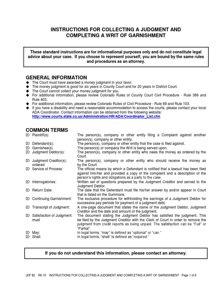 Judgment Collection Guide | PDF | Garnishment | Interrogatories