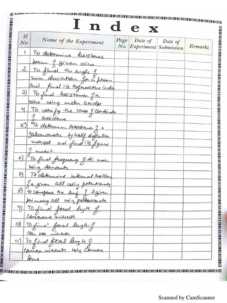 Physics Practical File Class 12 | PDF