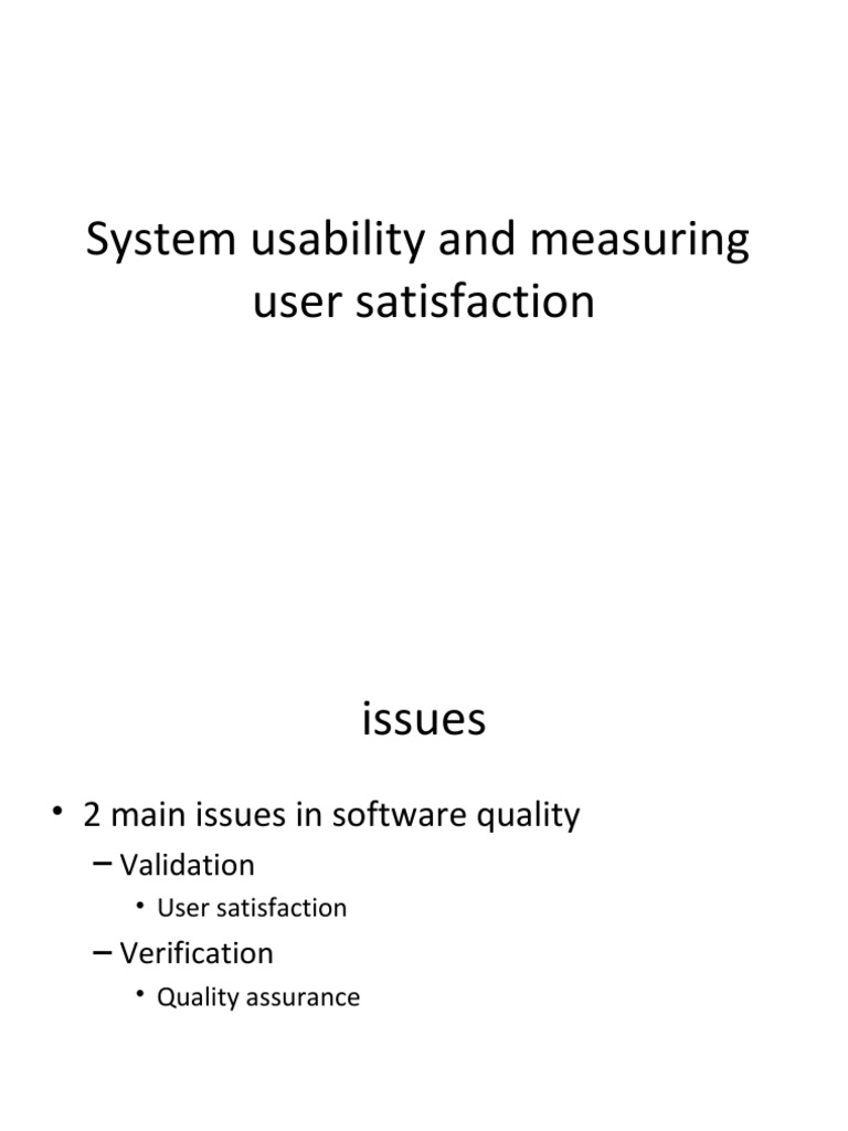 System Usability and Measuring User Satisfaction | PDF | Usability | Systems Theory